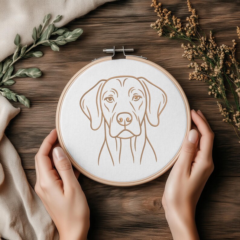 German Shorthaired Pointer Line Art Embroidery Design (digital Download ...