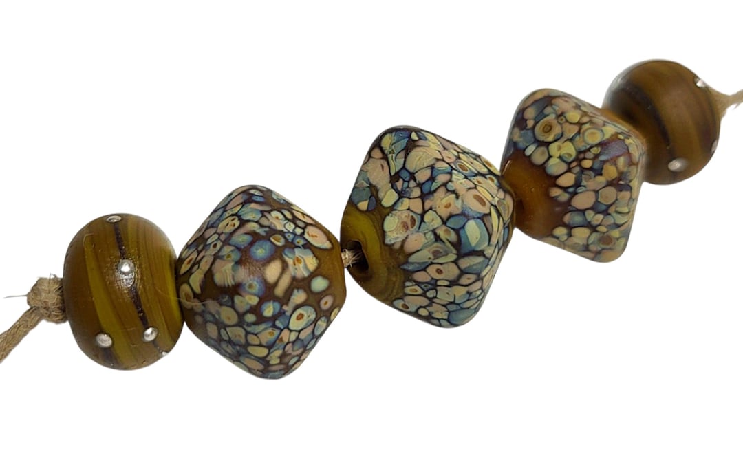 Tigers Eye Focal Set Diamonds Handmade Lampwork Beads - Etsy