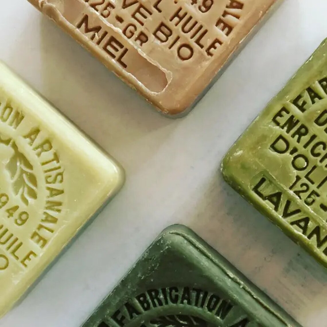 Square Soap of Marseille Organic Olive Oil - Honey, Lavender, Lemon or ...