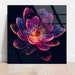 Neon Glowing Flower Stained Glass Wall Art, Modern Art Tempered Glass ...