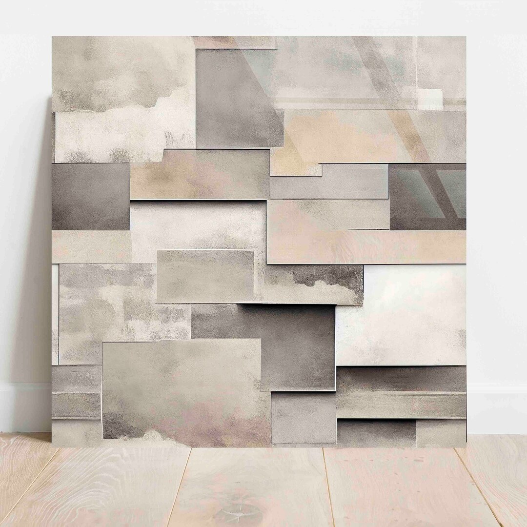 Modern Cubism Pattern Stained Glass Wall Art, Modern Art Tempered Glass ...