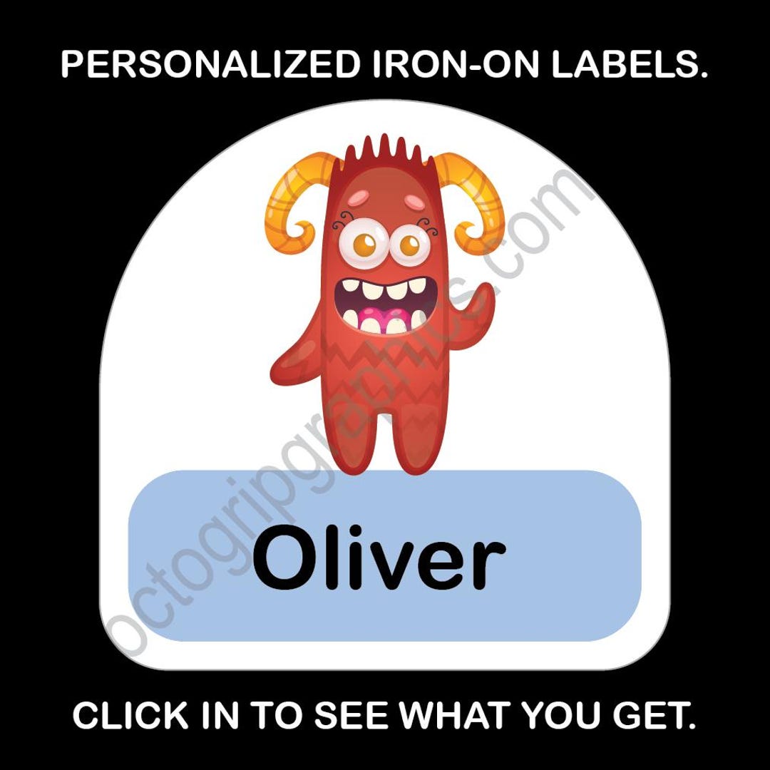 Iron on Labels, Daycare Label Iron On, Monster Labels, Lovable Fun ...