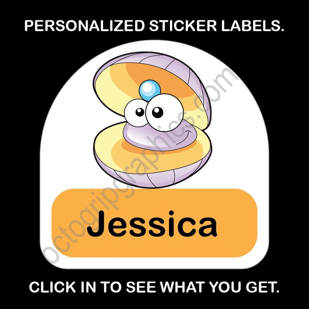 School Supply Label Stickers, Daycare Label Stickers, Cute Sea ...