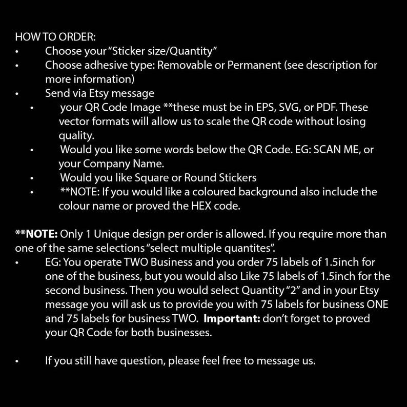 Custom QR Code, Sizes 1.5 up to 6 Inch, Personal Labels, Circular ...