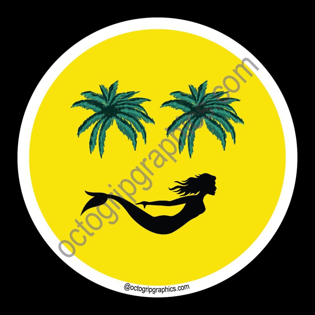 Mermaid Smile, Mermaid Happy Face, Sticker, Mermaid Sticker, Vinyl ...