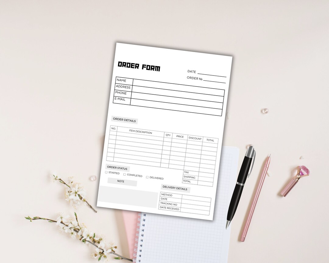 Editable Business Order Form, Order Invoice, Order Form Template ...