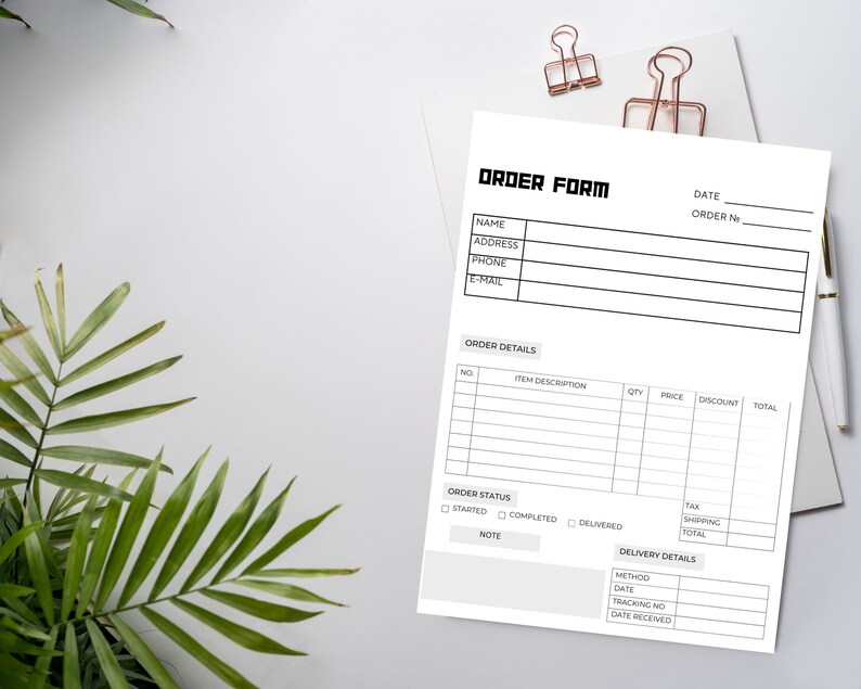 Editable Business Order Form, Order Invoice, Order Form Template ...