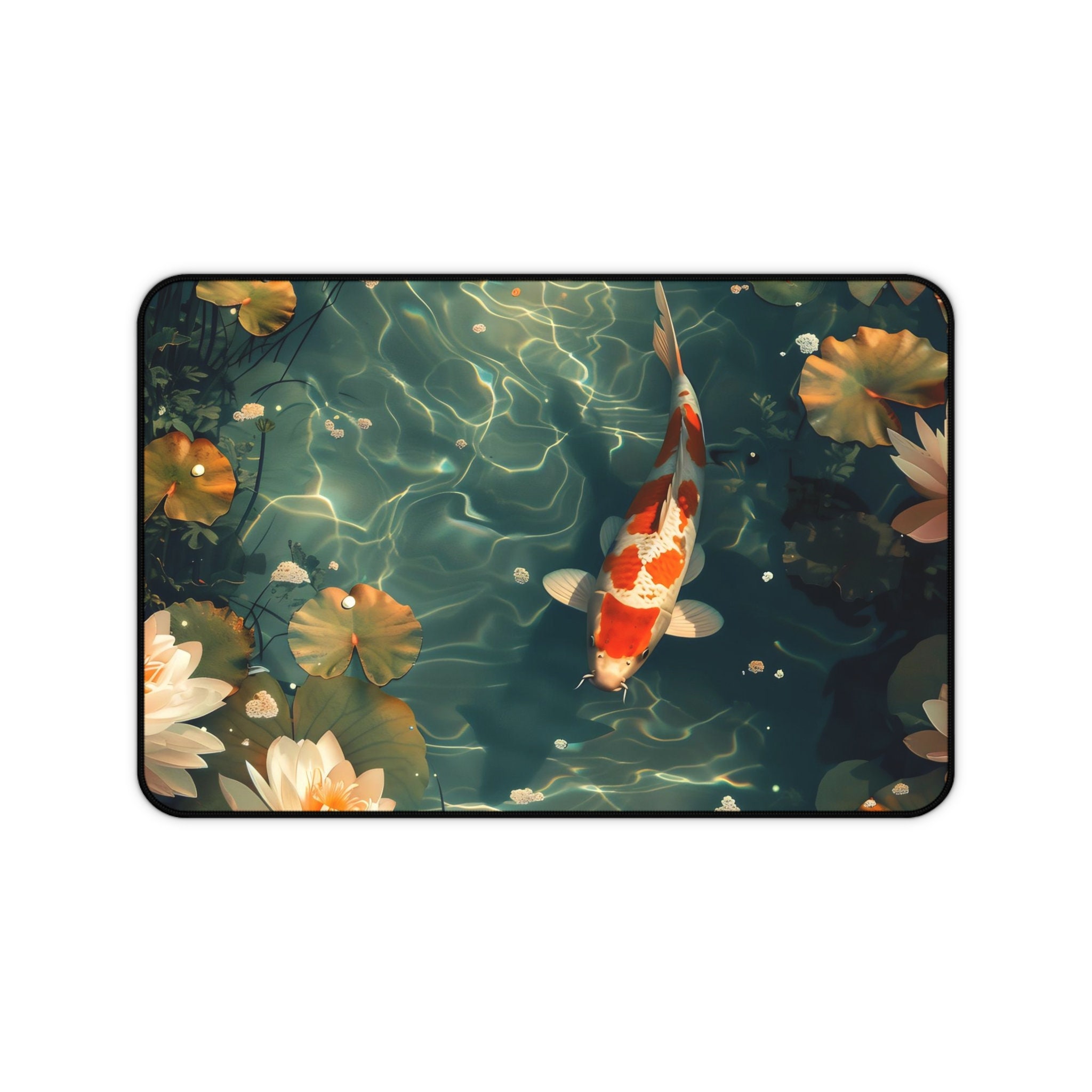 Lo-fi Koi Fish Desk Mat, Tranquil Workspace Essential, Zen Office Decor ...