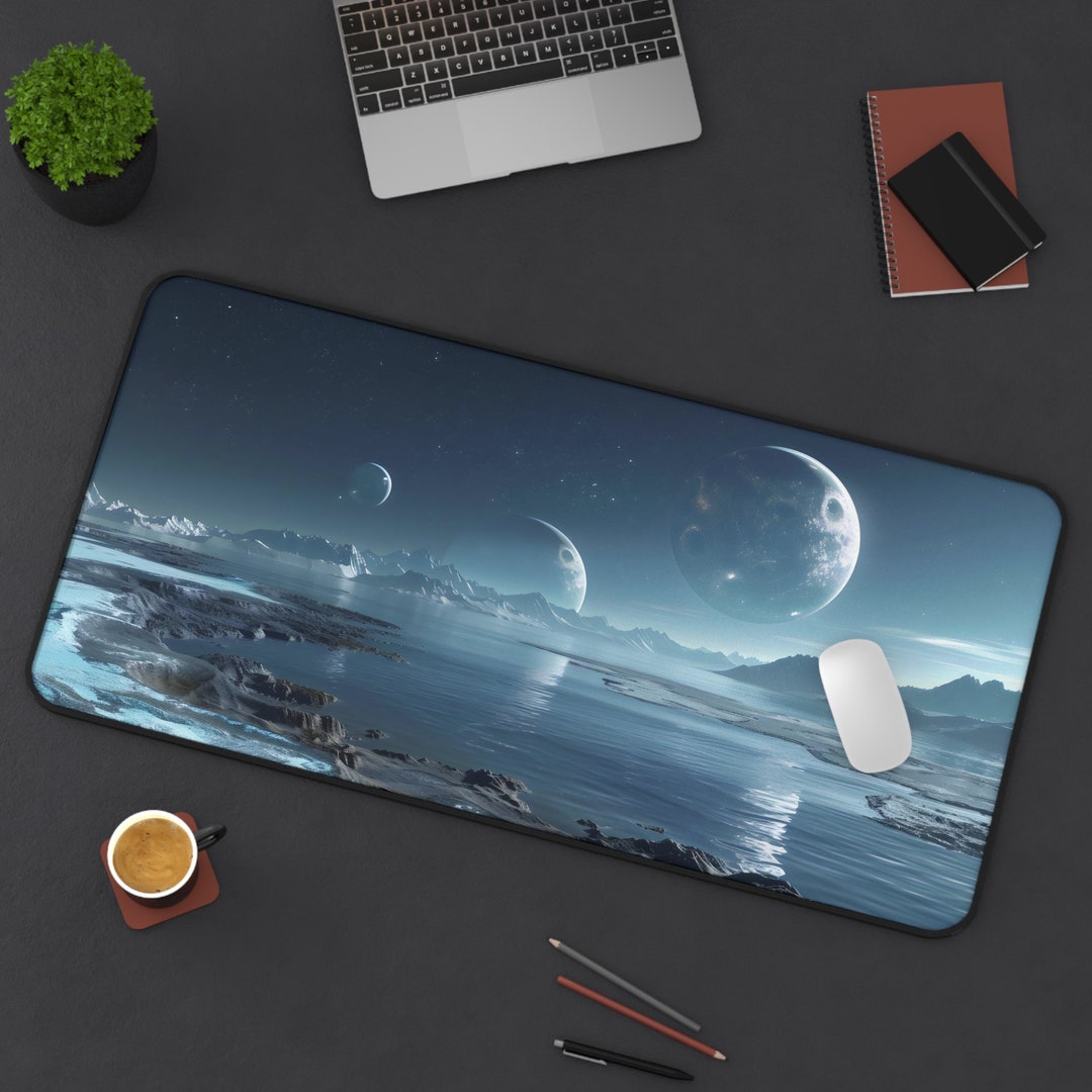 Alien Ocean Spacescape Desk Mat, Space Desk Mat, Ocean Mouse Pad ...