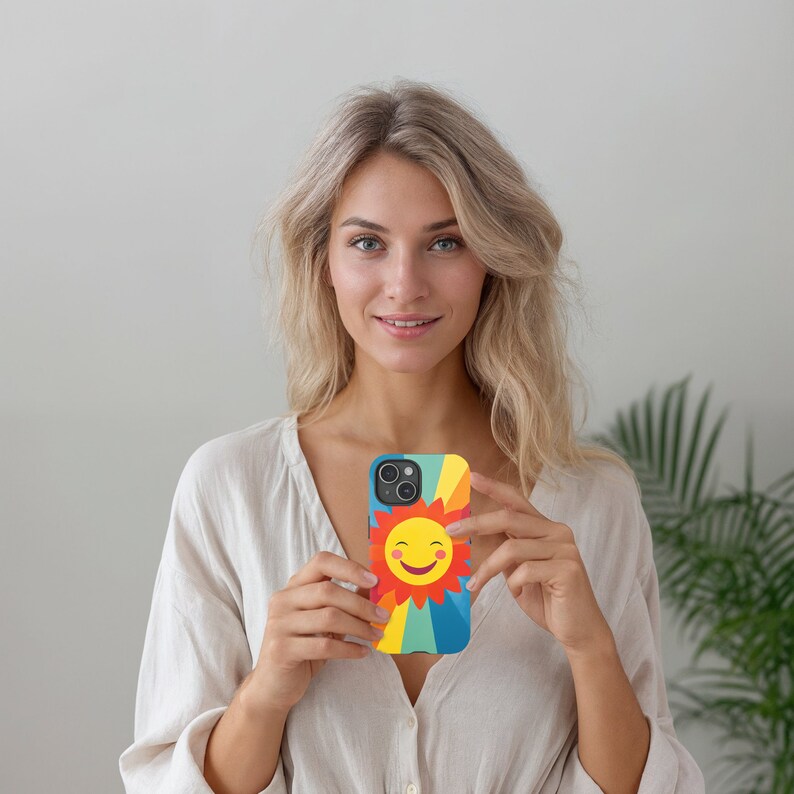 Rainbow Smiley Sun iPhone Case Cute Bright for iPhone 17 16 15 14 13 12 ...