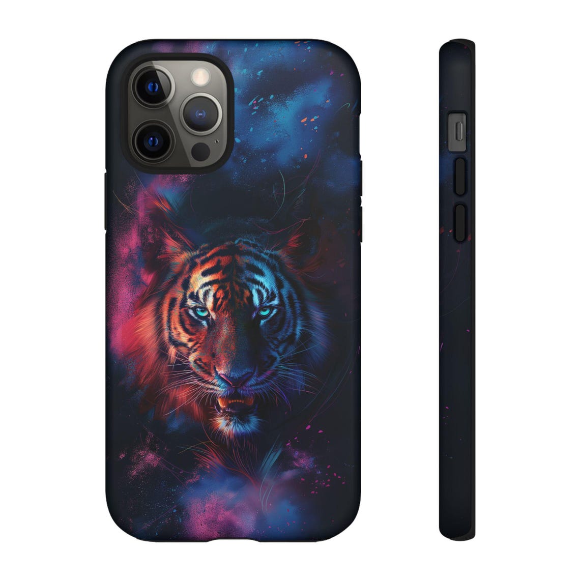 Cosmic Tiger iPhone Case Cute Bright for iPhone 17 16 15 14 13 12 Tough ...