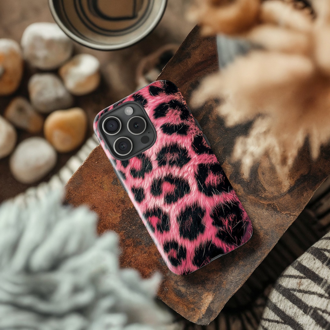 Realistic Pink Cheetah Print iPhone Case Cute Bright for iPhone 17 16 ...