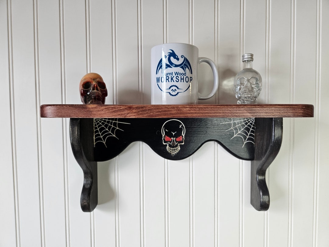 Black Shelf With Skull a Spider Webs - Etsy