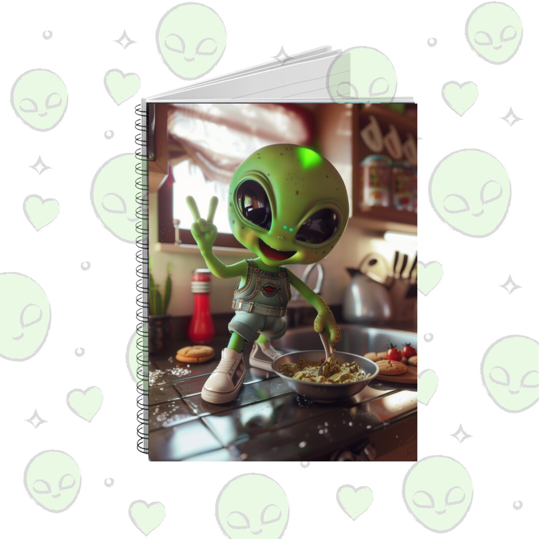 Alien Making Cookies, Cool Alien Journal, Recipe Book, Recipe Notes ...