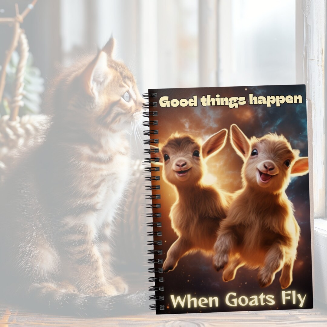 Inspirational Journal, Funny Notebook, Goats, Baby Goats, Spiral ...