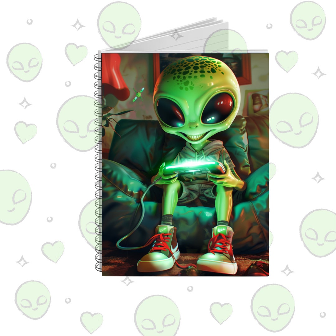 Gamer Alien Journal, Gamer Journal, Cool Alien Journal, Geek Gifts ...