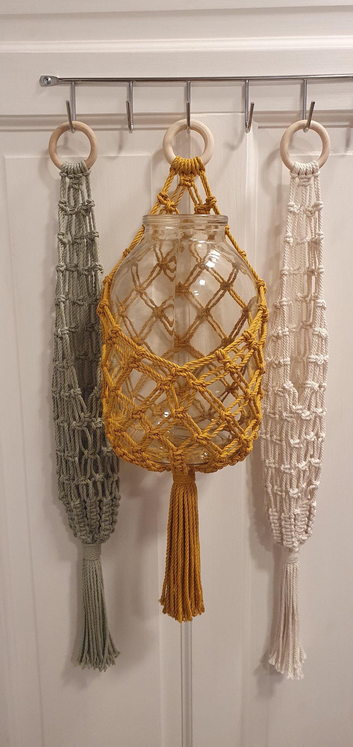 Macrame Hanging Fruit Basket, Vegetable Fruit Hanger, Kitchen Storage ...