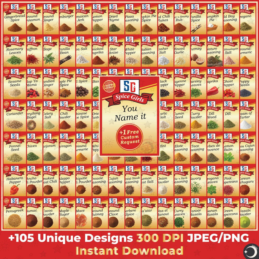 Spice Girls Halloween Costume PNG Bundle: 105+ Spice Seasoning Designs ...