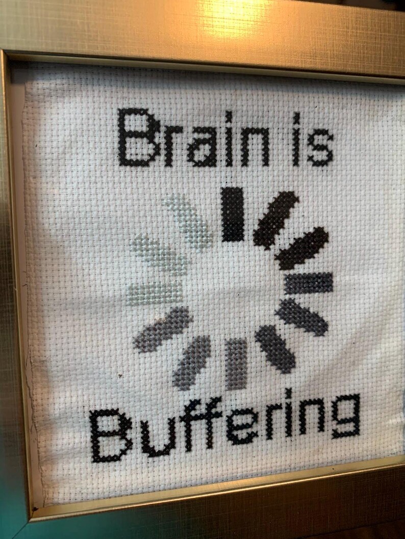 Brain is Buffering Easy, Simple Cross Stitch Pattern- Digital Download ...