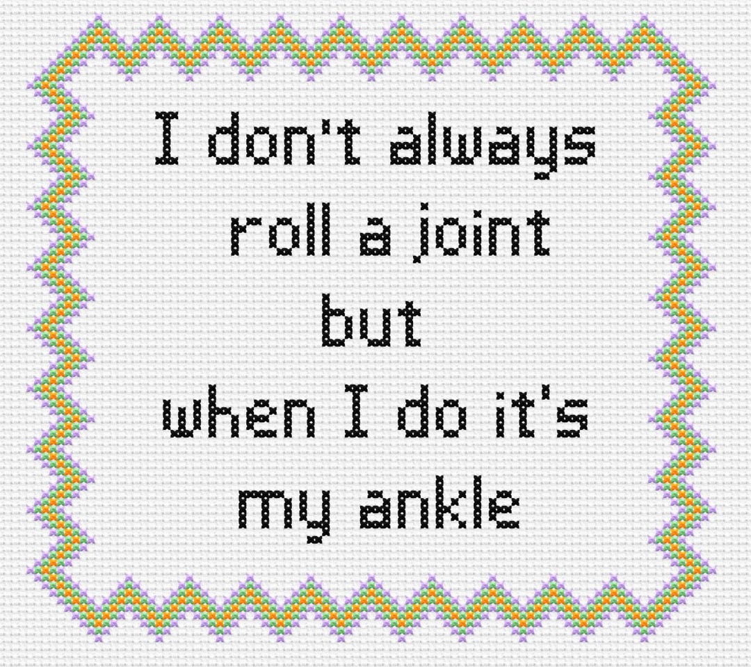 Roll a Joint Funny Cross Stitch Pattern- Digital Download - Etsy
