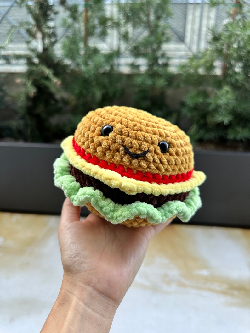 Cheeseburger/hamburger Crochet Amigurumi Handmade Plushie Stuffed ...