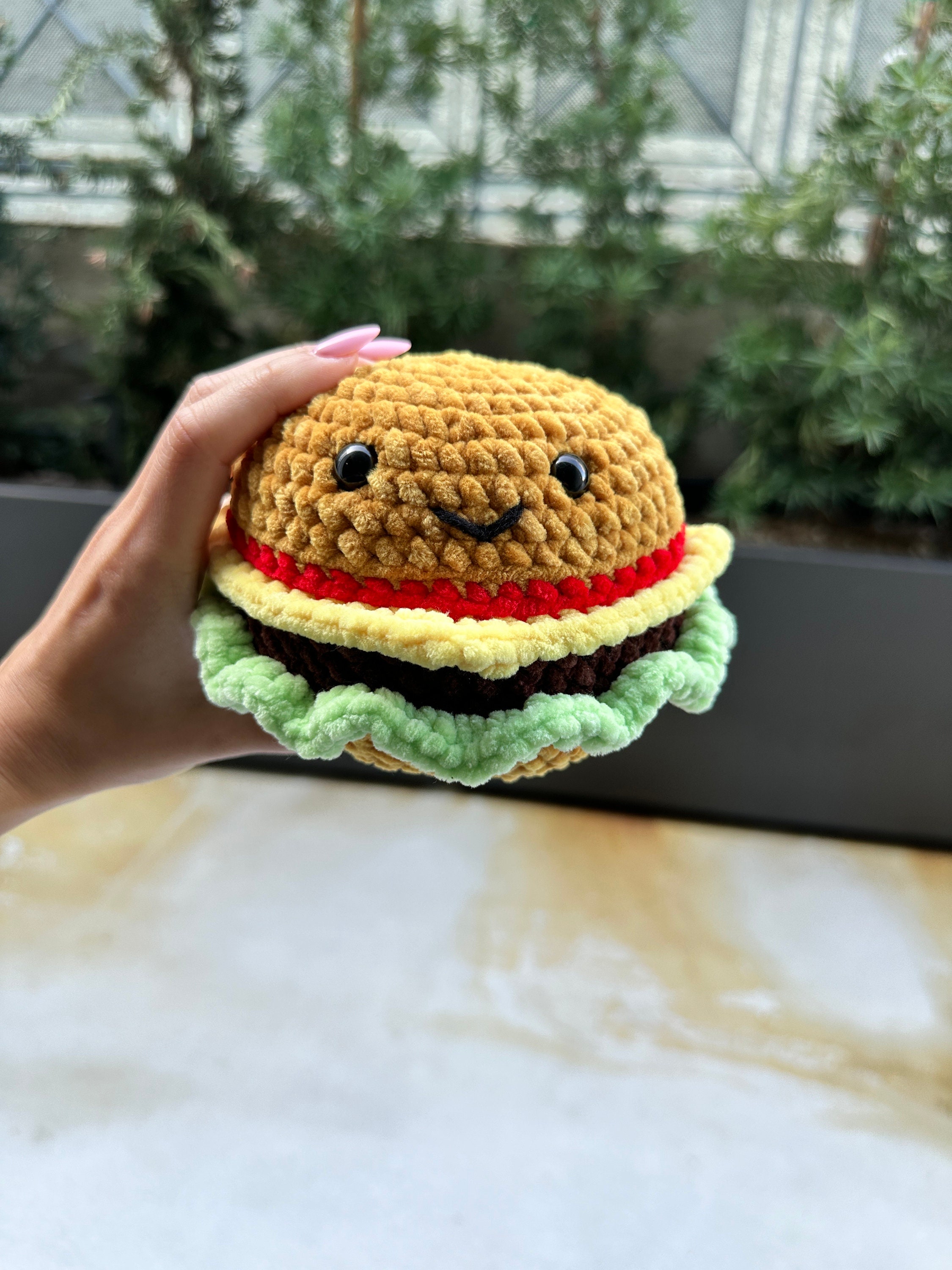 Cheeseburger/hamburger Crochet Amigurumi Handmade Plushie Stuffed ...