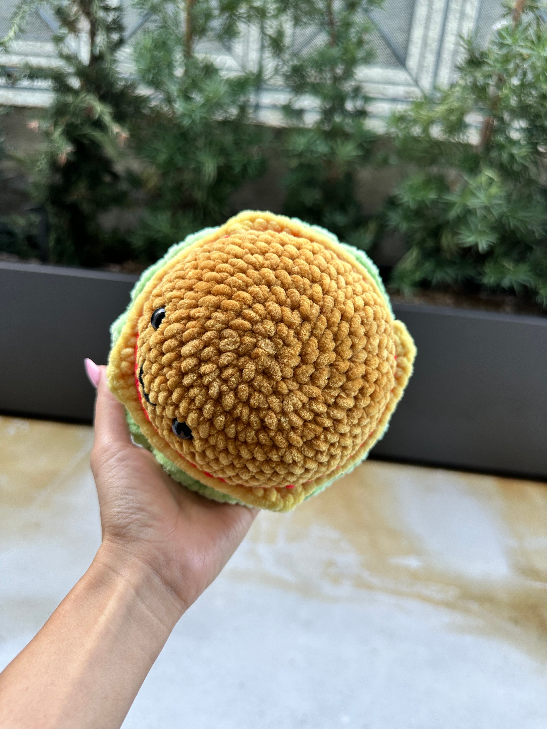 Cheeseburger/hamburger Crochet Amigurumi Handmade Plushie Stuffed ...