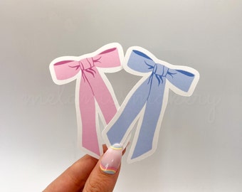 60 Bow Stickers, Hair Bow Stickers, Girly Bow, Gender Reveal Bows ...