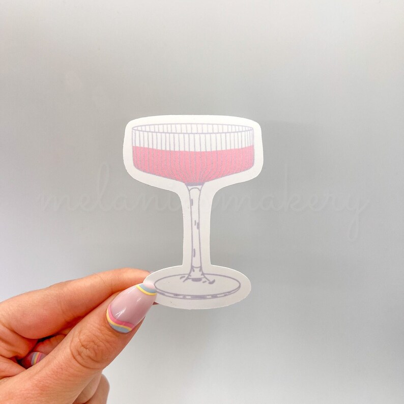 Champagne Glass Sticker - Etsy