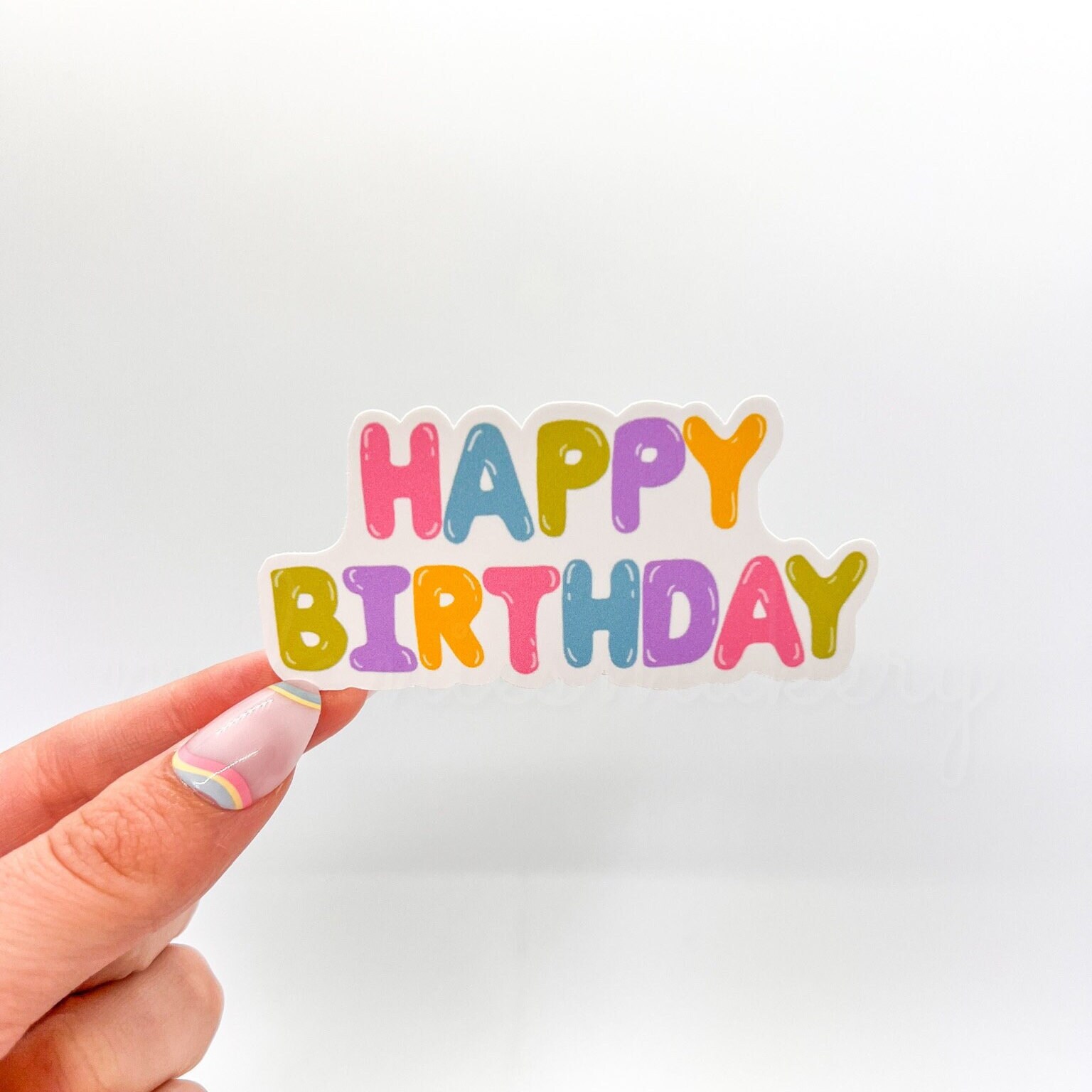 Happy Birthday Balloon Sticker - Etsy