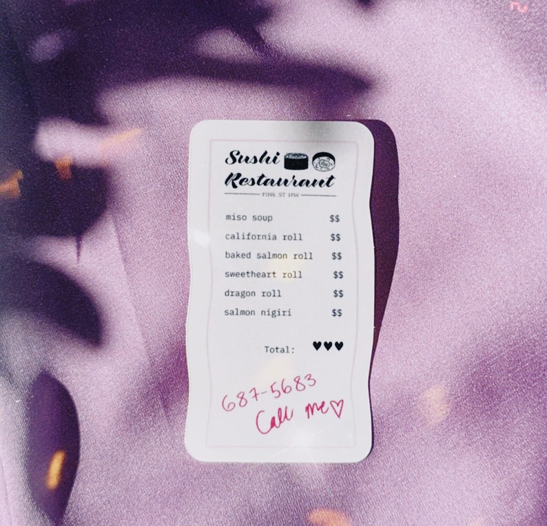 Sushi Restaurant Sticker // Receipt Sticker // Cute Sticker // Girl ...