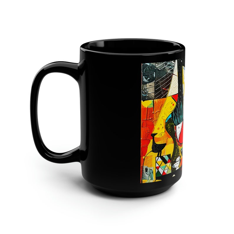 Artistic Cubism Style Artwork 6 Black Mug, 15oz Perfect Gift for Art ...