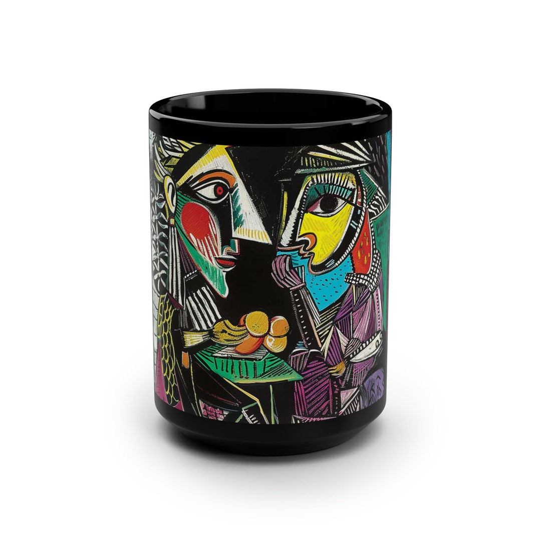 Artistic Cubism Style Artwork 4 Black Mug, 15oz Perfect Gift for Art ...
