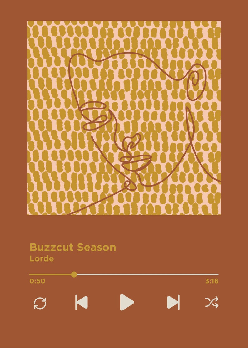 Spotify Art Editable Canva Template - Etsy