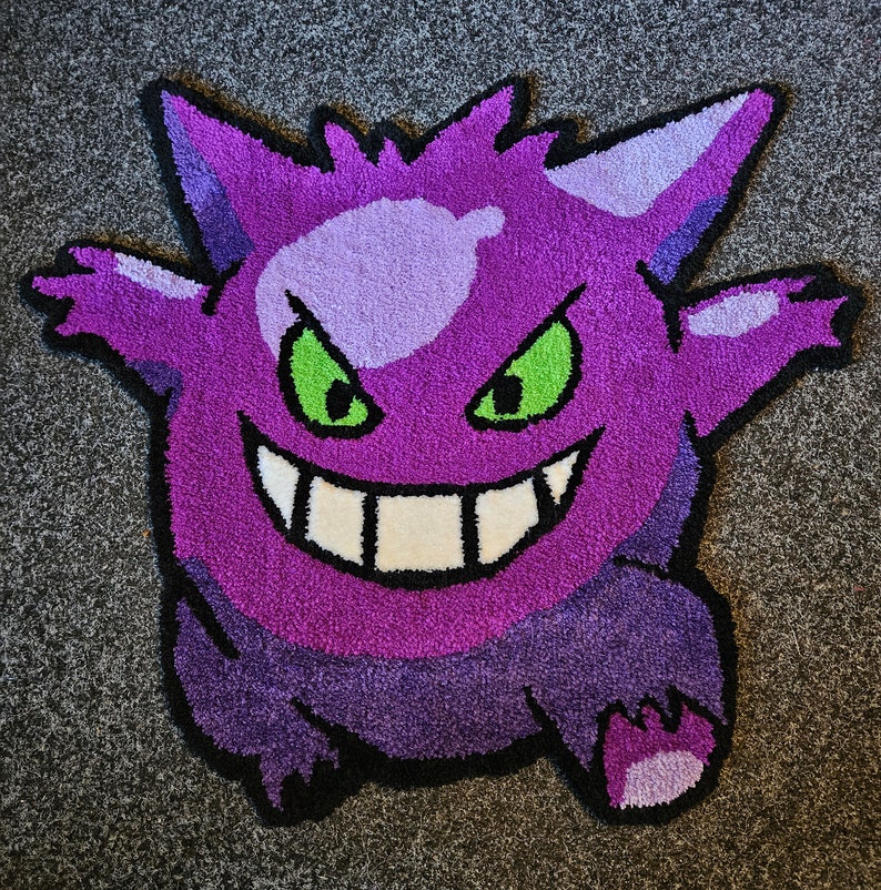 Gengar Pokemon Tufted Rug With Optional Eye Colour - Etsy