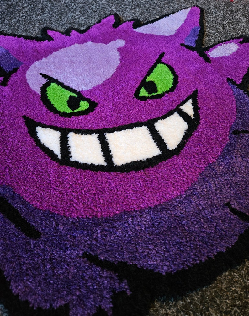 Gengar Pokemon Tufted Rug With Optional Eye Colour - Etsy