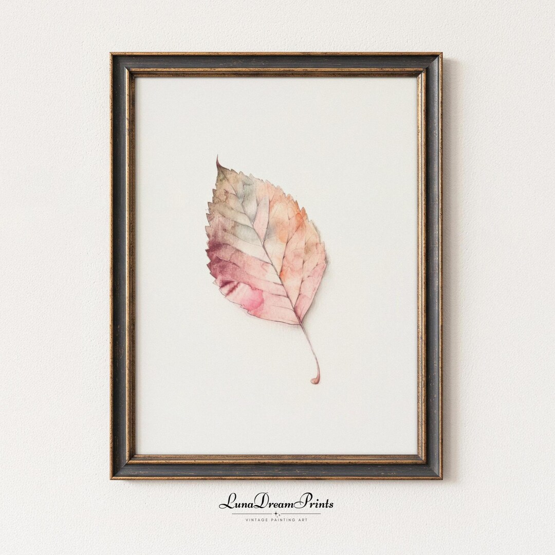 Vintage Fall Leaf Printable Decor, Rustic Botanical Autumn Print ...