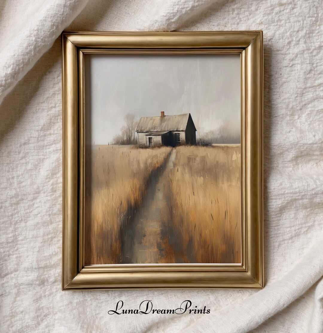 Rustic Country Cottage Print, Vintage Countryside Wall Art, Farmhouse ...