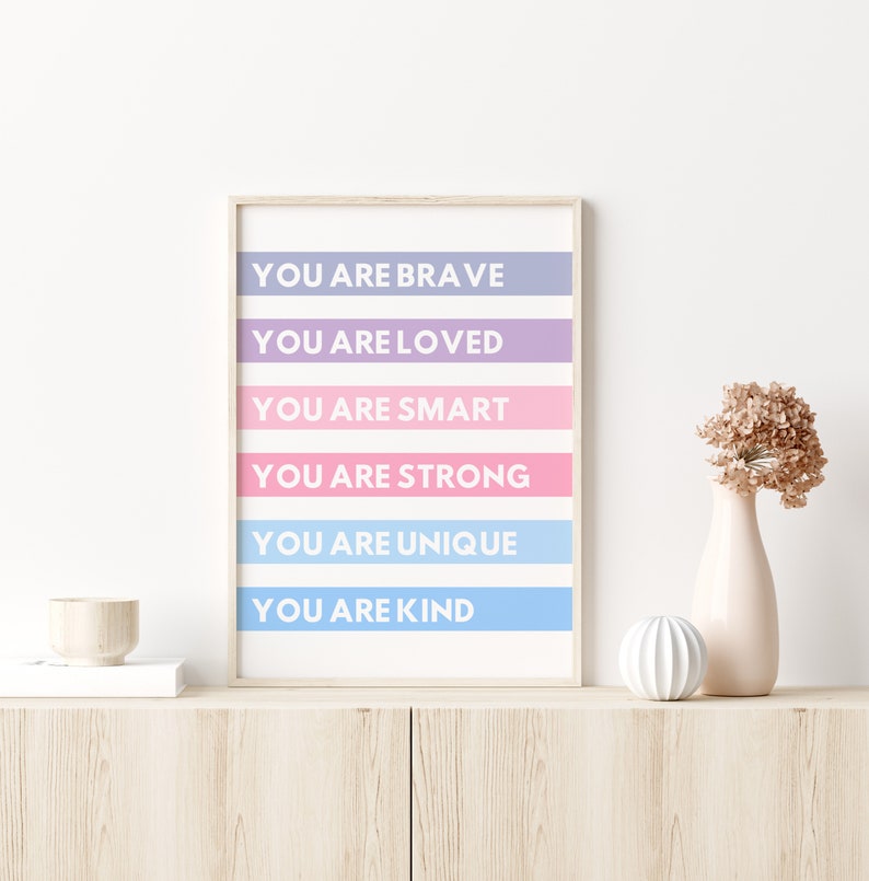 Nursery Affirmation Poster for Kids, Motivational Playroom Wall Decor ...