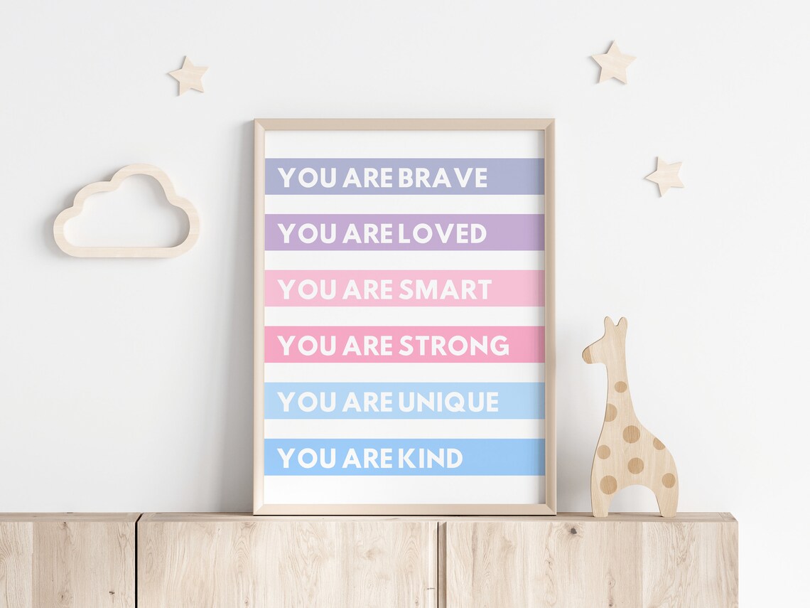 Nursery Affirmation Poster for Kids, Motivational Playroom Wall Decor ...