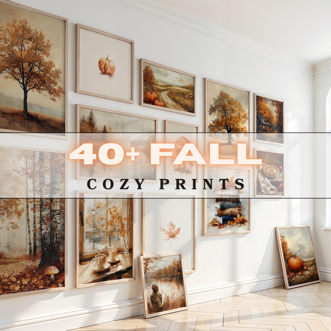 Fall Gallery Wall Set, Fall Gallery Wall Prints, Bundle Wall Art, Moody ...