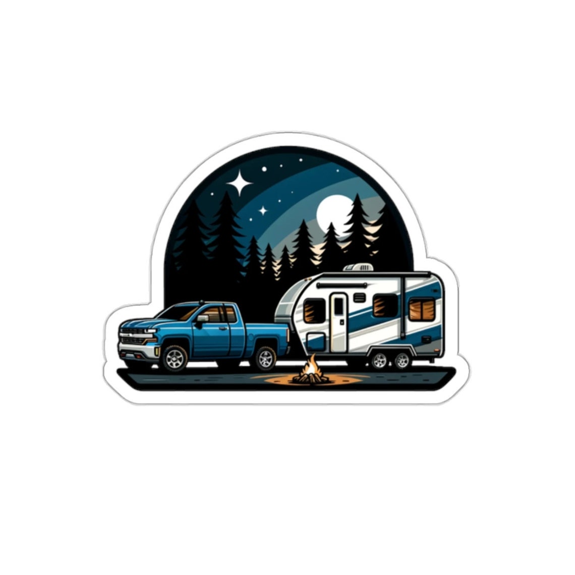 Trailer Camper 3 (vinyl Sticker, Vinyl Decal, Laptop, Tumbler, Notebook ...