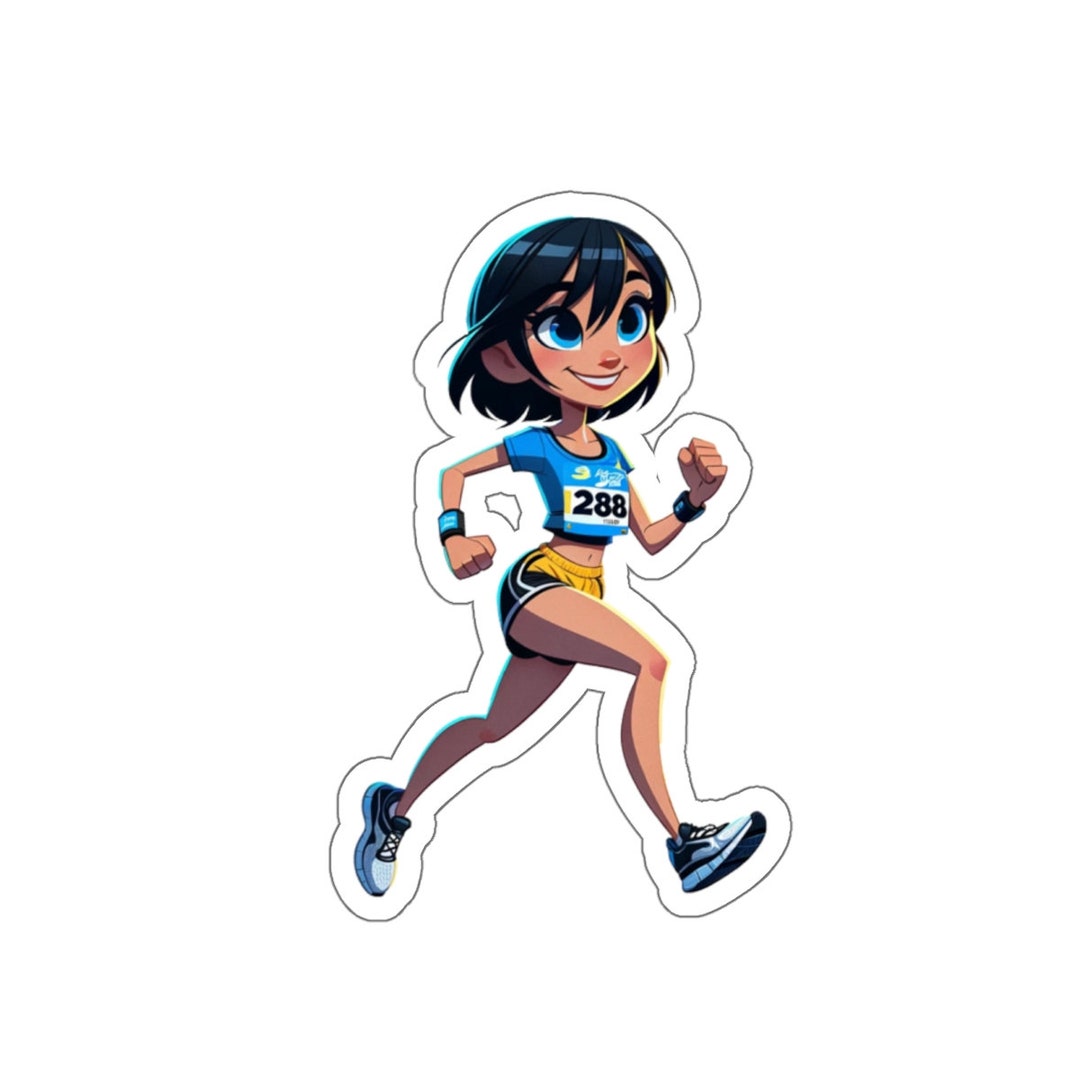 Female Runner 6 (vinyl Sticker, Vinyl Decal, Laptop, Tumbler, Notebook ...