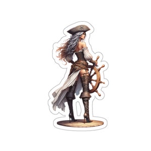 Female Pirate 8(vinyl Sticker, Vinyl Decal, Laptop, Tumbler, Notebook ...