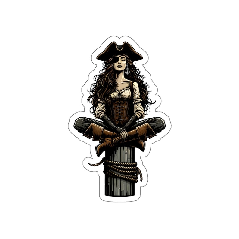 Female Pirate 1(vinyl Sticker, Vinyl Decal, Laptop, Tumbler, Notebook ...