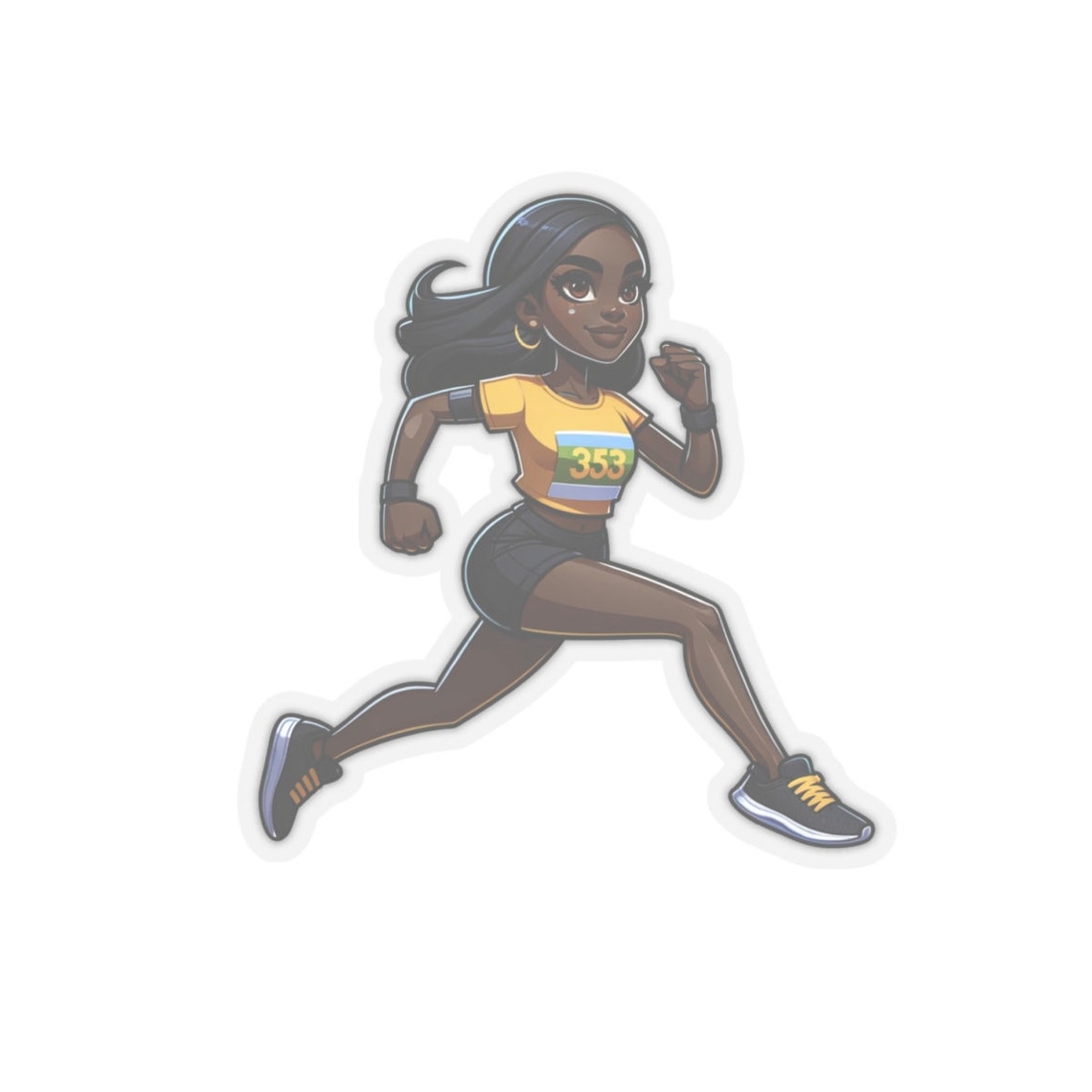 Female Runner 8 (vinyl Sticker, Vinyl Decal, Laptop, Tumbler, Notebook ...