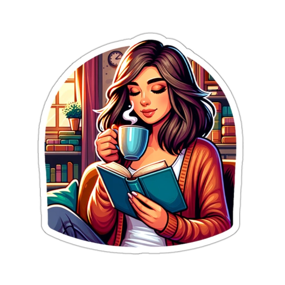 Coffee and Books 2 (vinyl Sticker, Vinyl Decal, Laptop, Tumbler ...