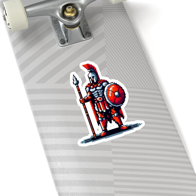 8bit Spartan Sticker (vinyl Sticker, Vinyl Decal, Laptop, Tumbler ...