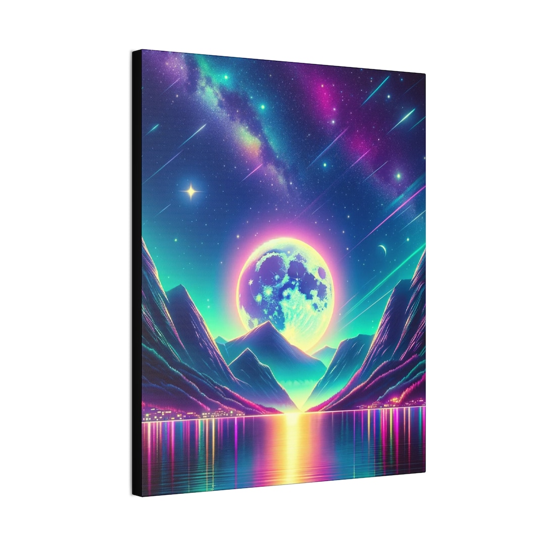Midnight Serenity (synthwave) Canvas Wall Art (home, Office, Living ...
