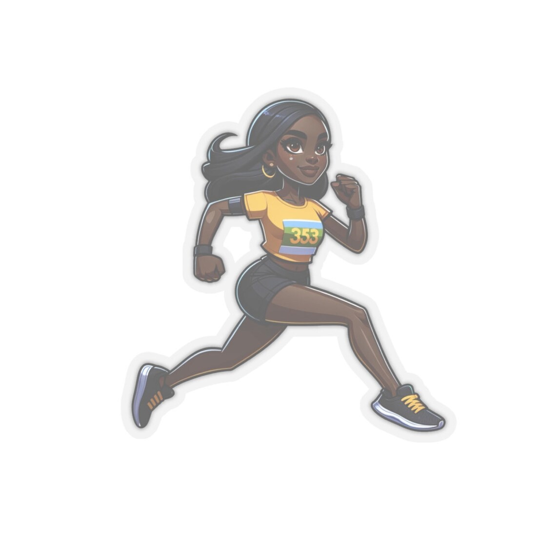 Female Runner 8 (vinyl Sticker, Vinyl Decal, Laptop, Tumbler, Notebook ...
